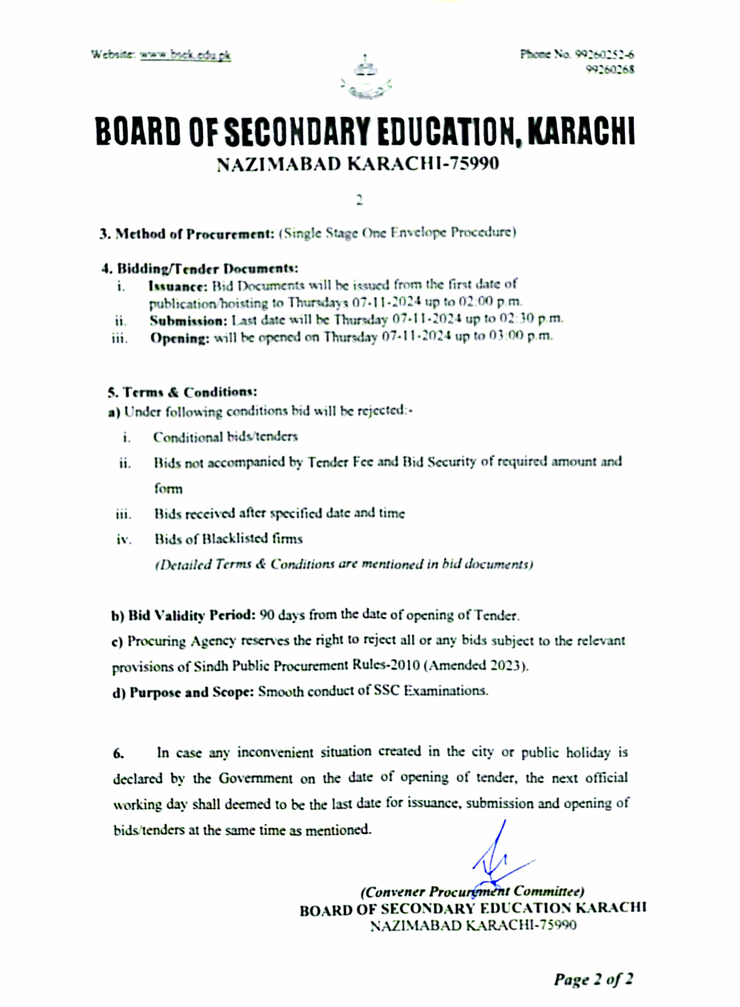 Board of Secondary Education Karachi